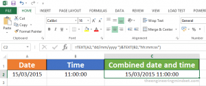 Combine date and time cells in excel - The Engineering Mindset