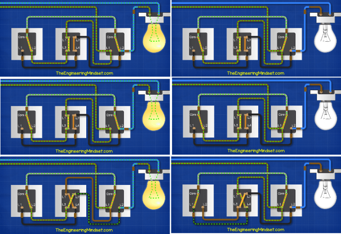 Intermediate Switch Lighting Circuits (EU/UK) - The Engineering Mindset